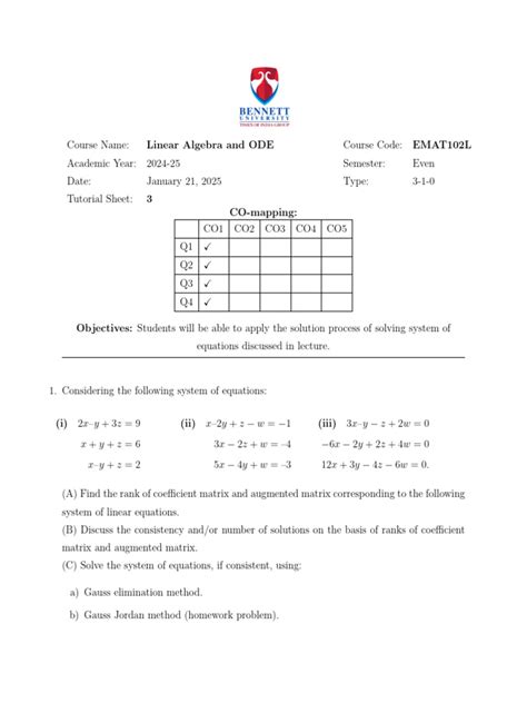 Tutorial 3 Pdf Matrix Mathematics Mathematical Physics