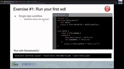 Running Wdl On The Dockstore Cli Youtube