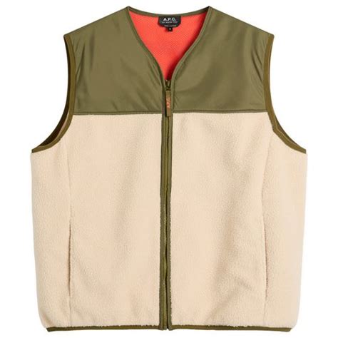 Apc Mens Marty Sherpa Fleece Gilet Off White Realry