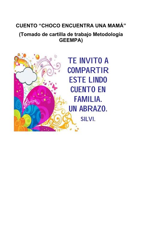 Cuento Choco Oemunoz21 Página 1 11 Flip Pdf En Línea Pubhtml5