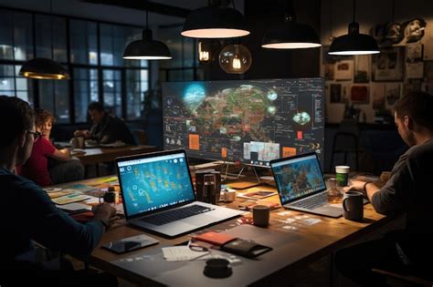 Premium Ai Image Creative Team Generating Synergy In Online Advertising Campaign Generative Ia