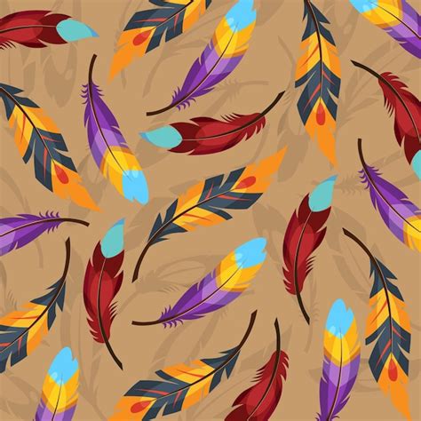 Premium Vector Feather Color Wallpaper Pattern