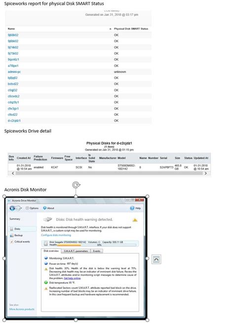 smart status not showing warning spiceworks support spiceworks