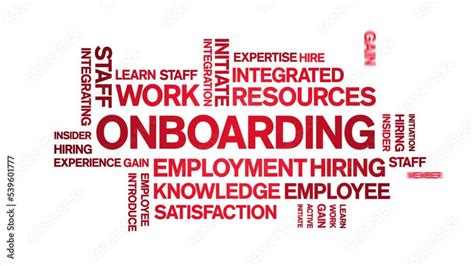 Onboarding Animated Tag Word Cloud Text Design Animation Kinetic Typography Seamless Loop Stock