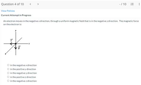 solved an electron moves in the negative x direction