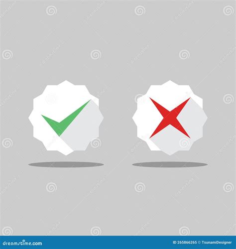 Check And Wrong Marks Tick And Cross Marks Accepted Rejected Approved Disapproved Yes No