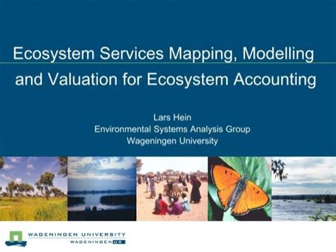Ecosystem Services Mapping Modelling And Valuation For Waves