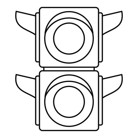 Pedestrian Traffic Lights Icon Outline Style 14424707 Vector Art At