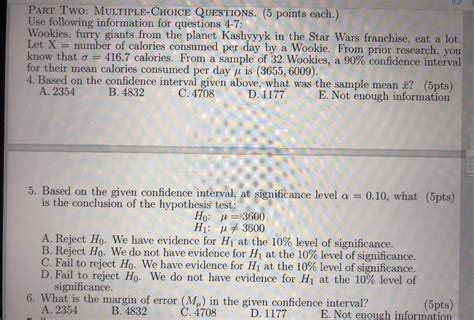 Solved PART Two MULTIPLE CHOICE QUESTIONS Points Each Chegg