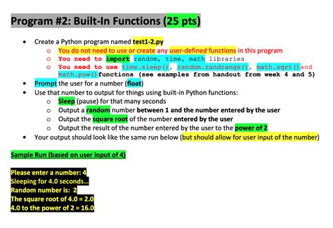 Solved Program Built In Functions Pts O O Chegg Com