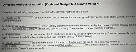 Answered Different Methods Of Radiation Keyboard Navigable Alternate