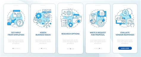Premium Vector Selecting Best Cms Blue Onboarding Mobile App Screen