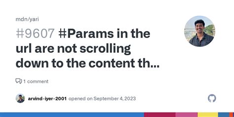 Params In The Url Are Not Scrolling Down To The Content That Is