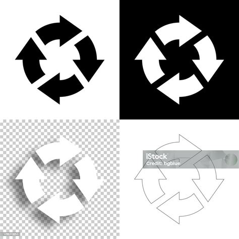 새로 고침 디자인 아이콘입니다 빈 흰색 및 검은색 배경 선 아이콘 Replay에 대한 스톡 벡터 아트 및 기타 이미지 Replay 개념 검은색 Istock