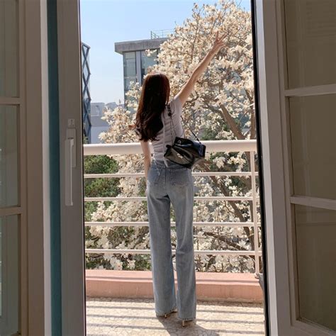 유니콩 [자체제작🐬 허리쏘옥 히든밴딩 기본 롱ver] 색감 예쁜 청량 와이드 데님 팬츠