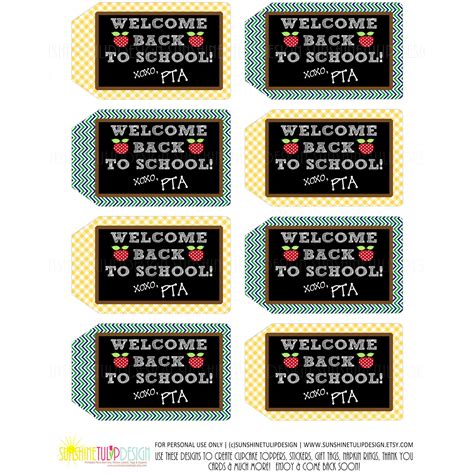 Printable Pta Tags Welcome Back To School Teacher Appreciation Tags B