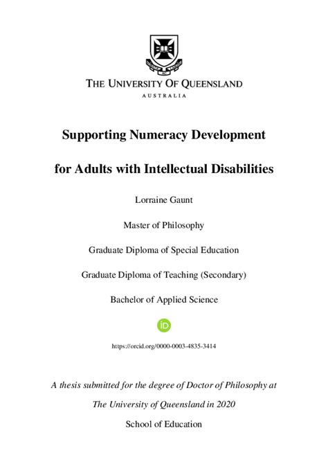Pdf Supporting Numeracy Development For Adults With Intellectual