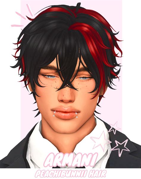Armani Hair Peachibunnii Sims 4 Male Anime Hair Sim4 Male Hair