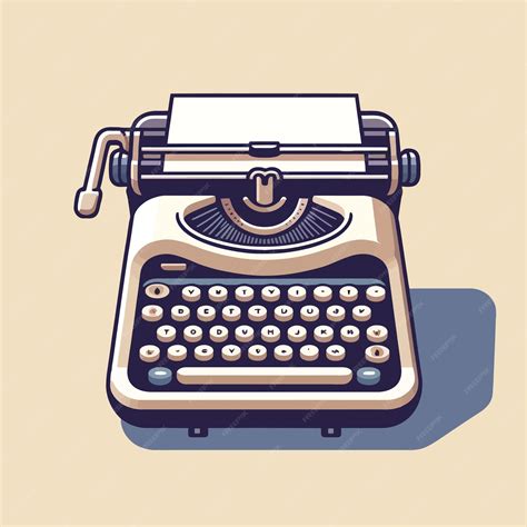 고전적 인 타자기 의 만화 프리미엄 벡터