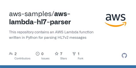 Github Aws Samplesaws Lambda Hl7 Parser This Repository Contains An