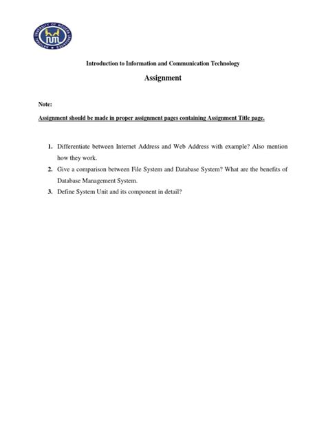 Ict Assignment 1 Pdf