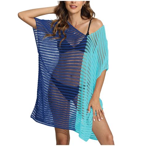 Posijego Womens Swimsuit Cover Up Hollow Out Knit Bathing Suit Cover