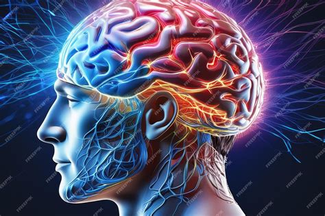 Premium Photo | An abstract image of a human brain with neural pathways glowing in vibrant colors