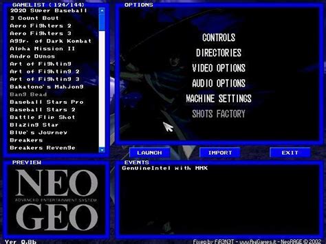 Trọn bộ NeoGeo 181 Rom games NeoRageX 5 2a mới nhất