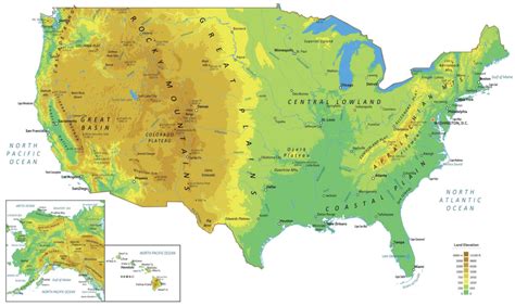 Physical Map Of The United States Gis Geography Map Of Mountain