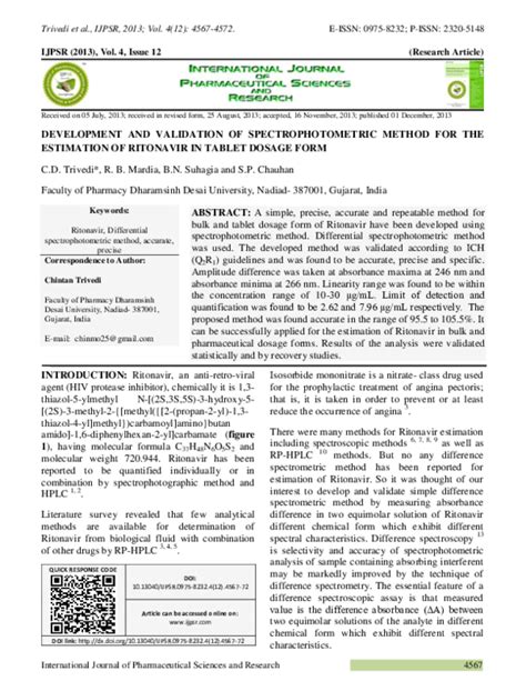 Pdf Development And Validation Of A Spectrophotometriccolorimetric Method For The