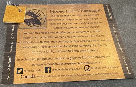 Oliver Supporting Moose Hide Campaign Timeschronicleca