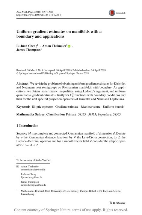 Uniform Gradient Estimates On Manifolds With A Boundary And