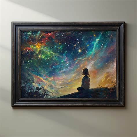 Galaxy Art Print Stargazing Artwork Cosmic Wall Decor Starry Night