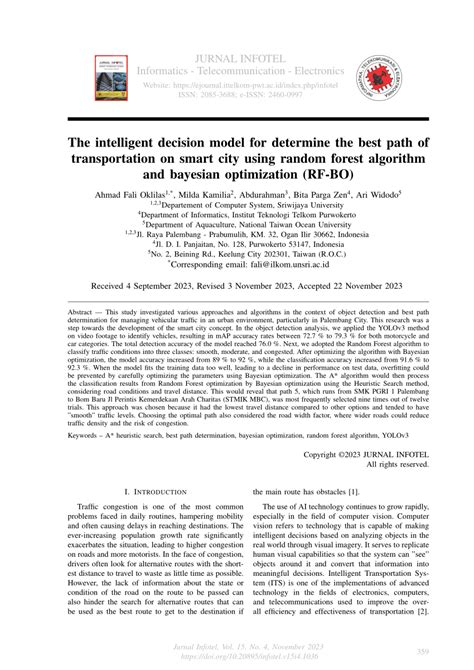 Pdf The Intelligent Decision Model For Determine The Best Path Of Transportation On Smart City
