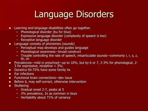 Ppt Language Disorders Powerpoint Presentation Free Download Id