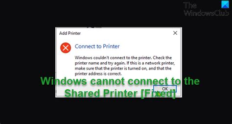 Windows Cannot Connect Printer Operation Failed Error 0x0000011b