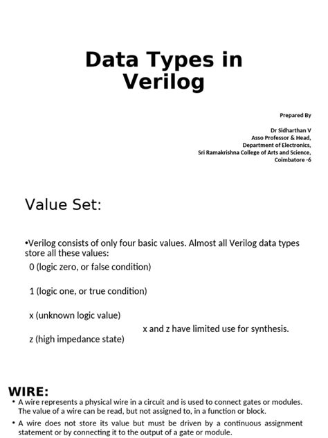 Data Types In Verilog Pdf Parameter Computer Programming Computer Programming