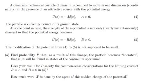 Solved A Quantum Mechanical Particle Of Mass M Is Confined Chegg Com