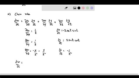 a express d w d t as a function of t both by using the chain rule