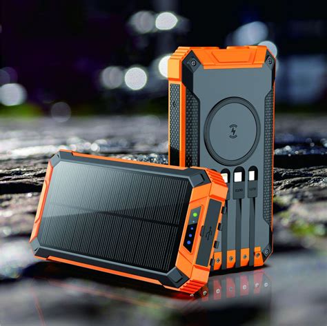 Multi-Interface Foldable Solar Panel Wireless Charging Solar Power Bank ...