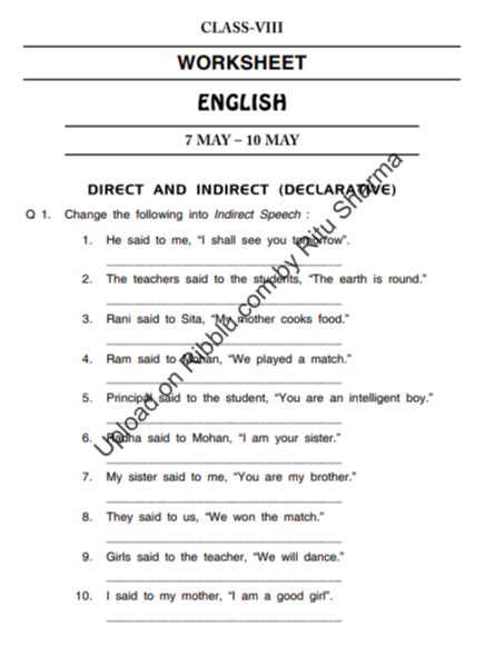 English Grammar Exercises For Class 8 With Answers Conjunction