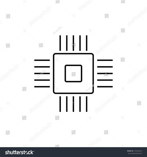 Cpu Central Processing Unit Icon Stock Vector Royalty Free 754225612 Shutterstock