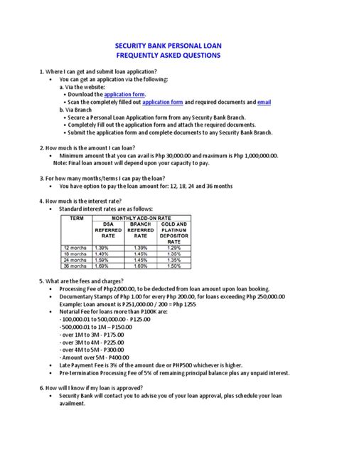 Sbc Personal Loan Frequently Asked Questions Pdf Loans Fee
