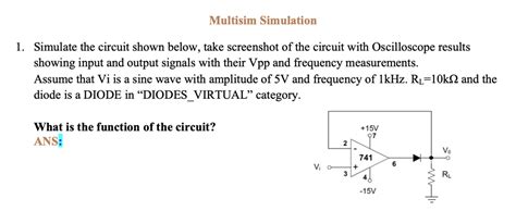 multisim simulation simulate the circuit shown below take screenshot