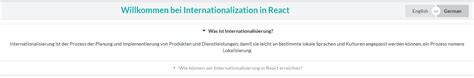 Internationalization In React