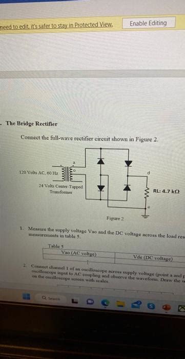 Solved Rectifier The Full Wave Rectifier Circuit Shown In Chegg