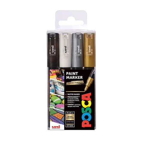 Набор маркеров Posca, 0.7mm, 4 шт. - Vilki Books