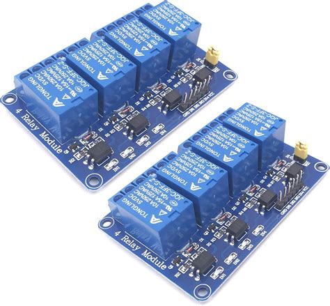 zhiting 2pcs modulo relè 4 canali dc 5v con accoppiatore ottico per