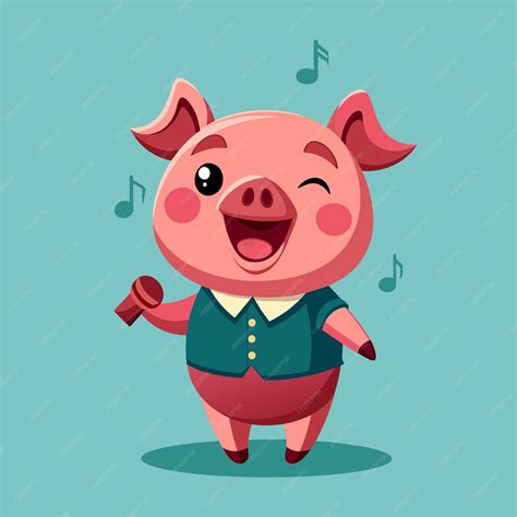 Cerdo Gracioso Dibujado A Mano Mascota Elegante Dibujo De Personajes