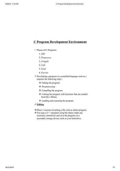 Solution C Program Development Environment Studypool